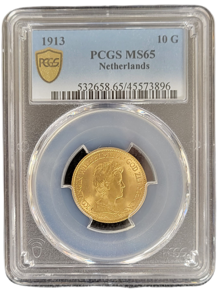 Gouden 10 Gulden 1913 MS65 PCGS - 101 munten
