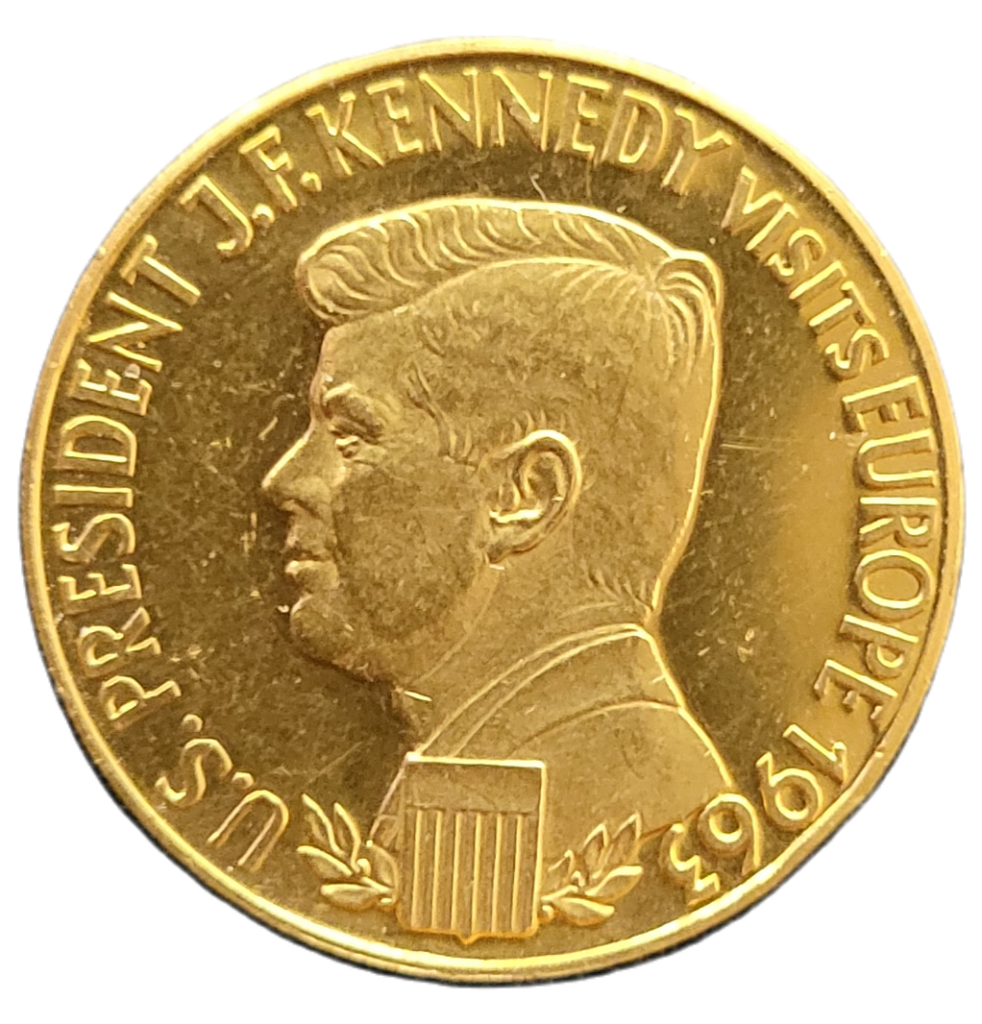 Gouden herinneringspenning 2.5 Dukaat 1963 John F. Kennedy slechts 5% ...
