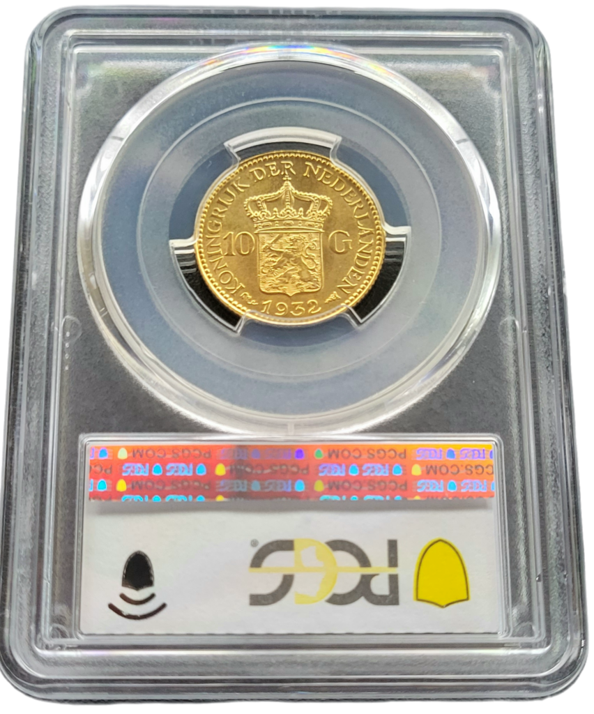 Gouden Wilhelmina 10 gulden 1932 MS63 - Zeldzaam | 101 munten