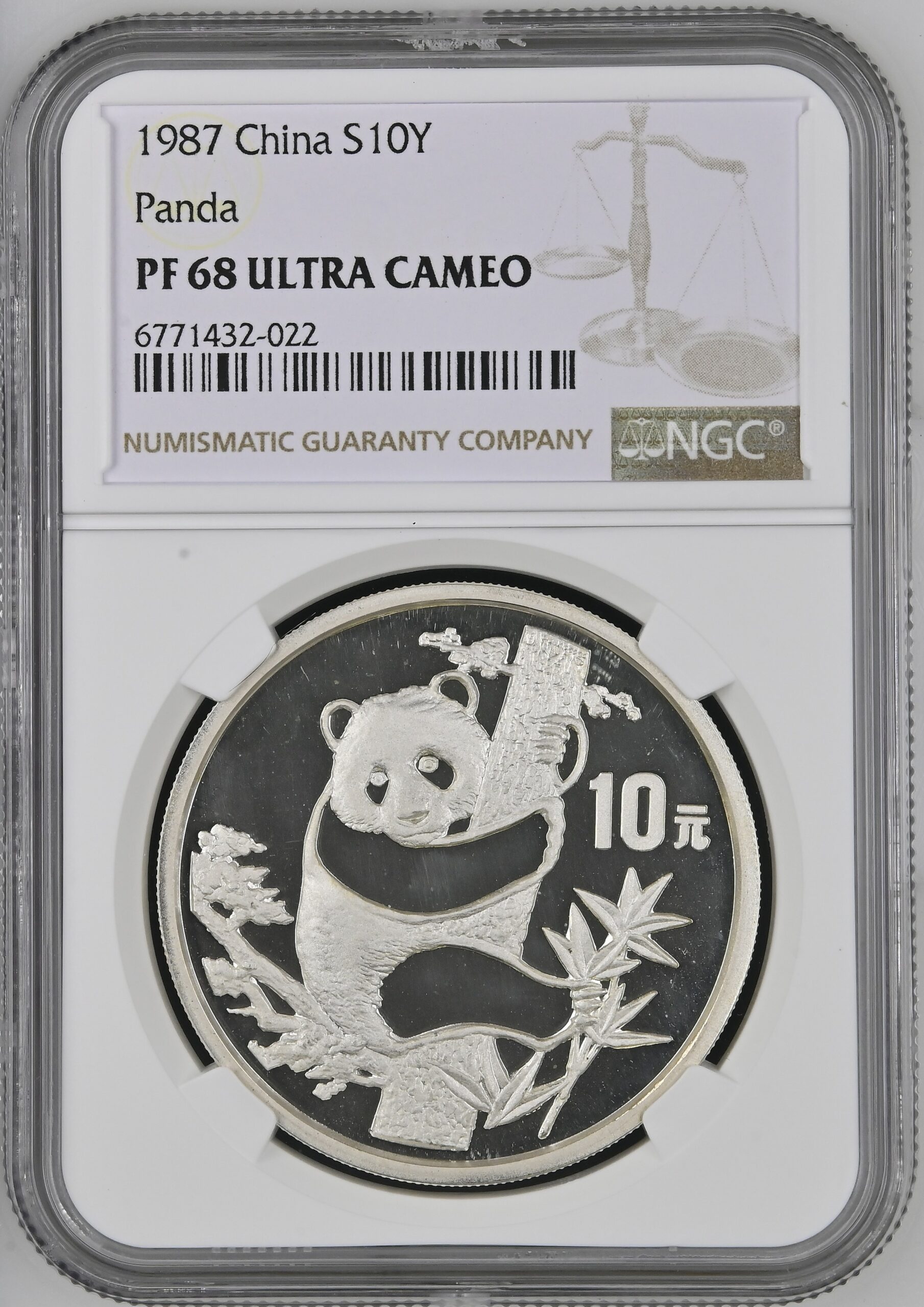 Chinese Panda 1 oz 1987 NGC PF68 UCAM gecertificeerd (pop 993/1.149 ...