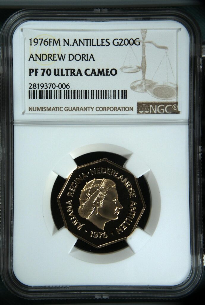Andrew Doria 200 Gulden 1976 PF70 UCAM munt | 101 munten